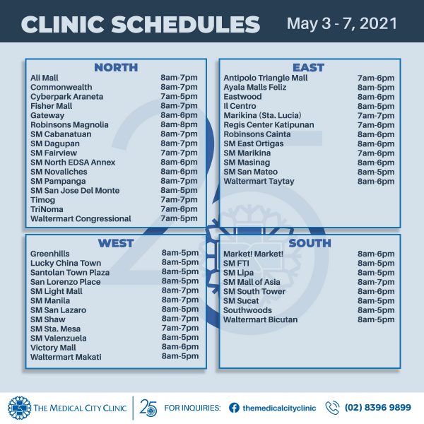 Clinic Schedule - The Medical City Clinic