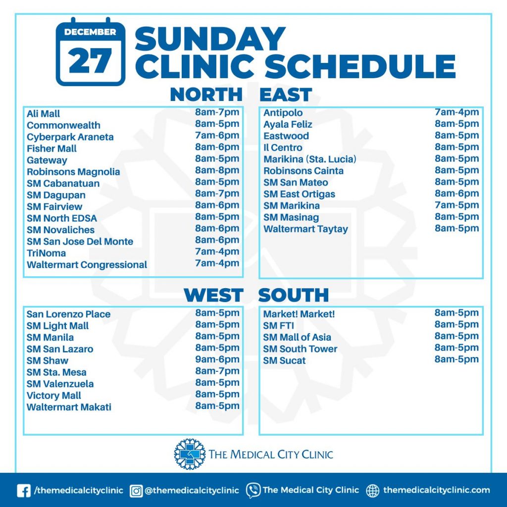 Clinic Schedule - The Medical City Clinic