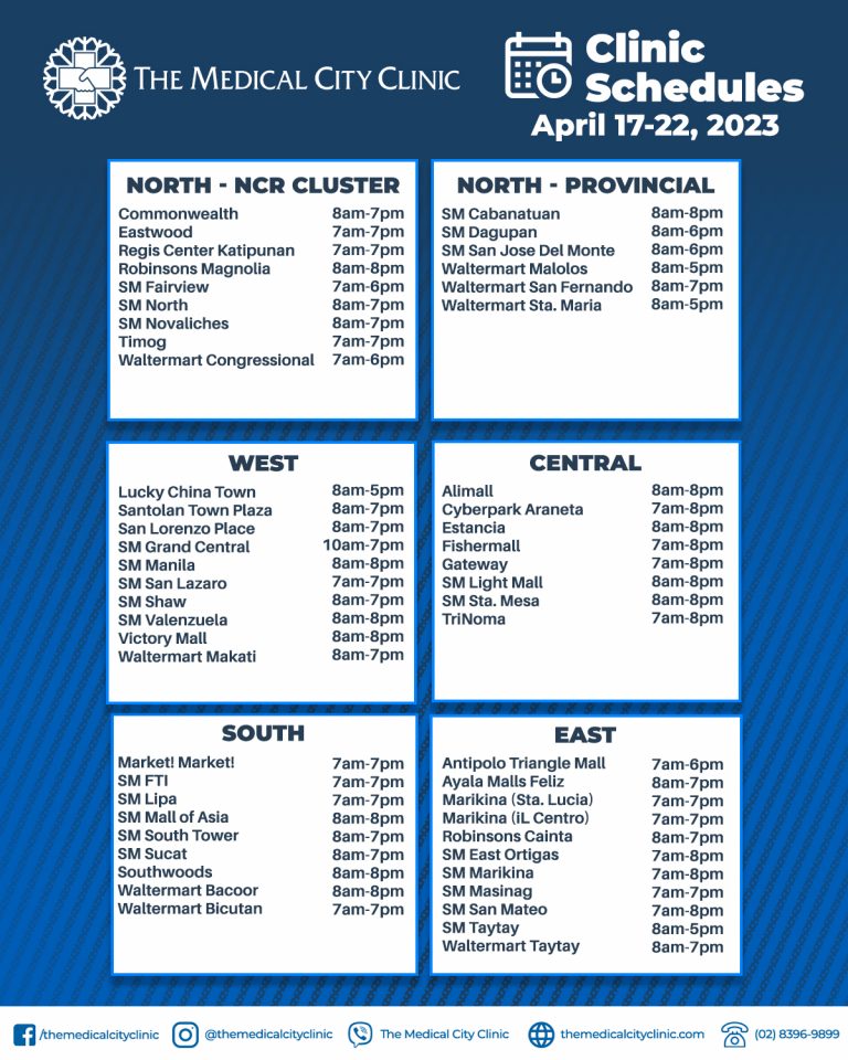 Clinic Schedule - The Medical City Clinic